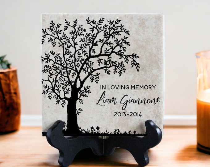 Memorial Tile "in Loving Memory" Personalized Sympathy Gift ...