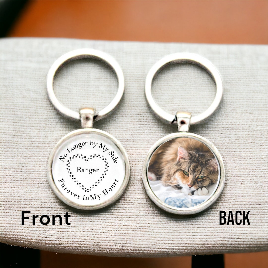 Pet Loss Personalized 2 Sided Memorial Photo Pendant Keychain Custom ...