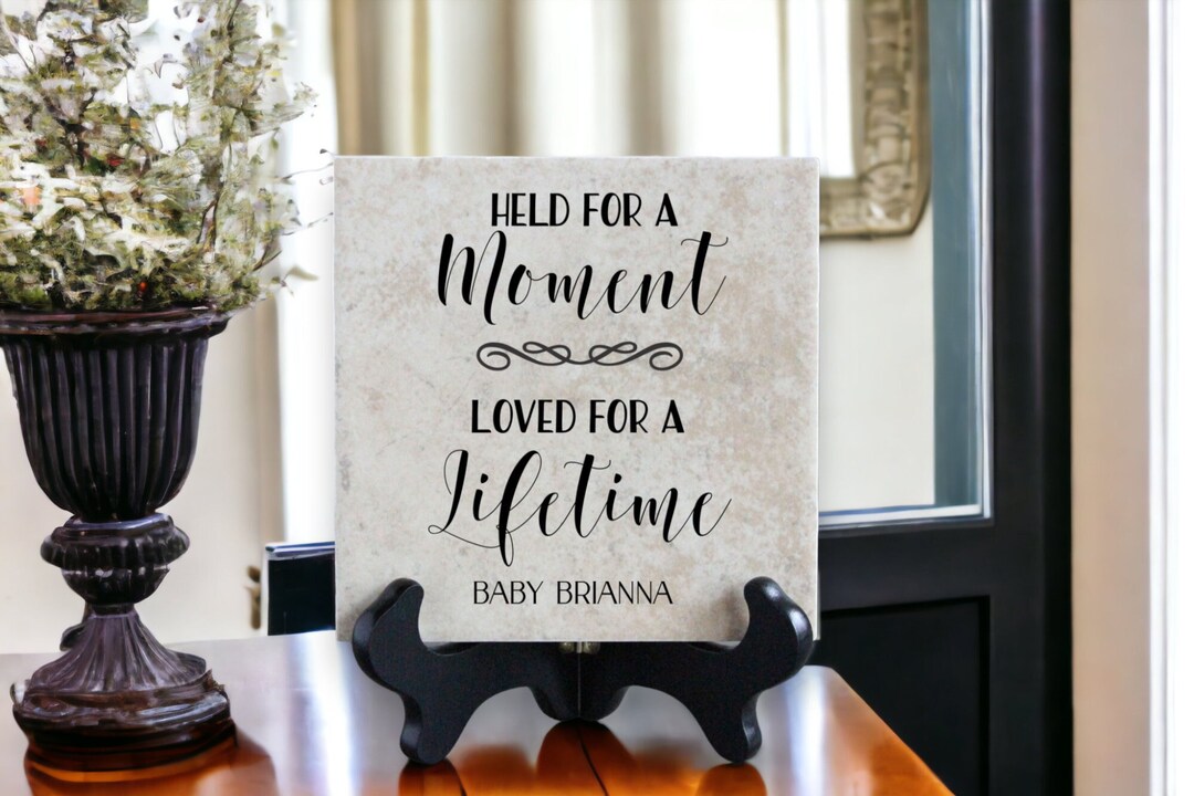 Memorial Tile "held for a Moment, Loved for a Lifetime" Personalized ...