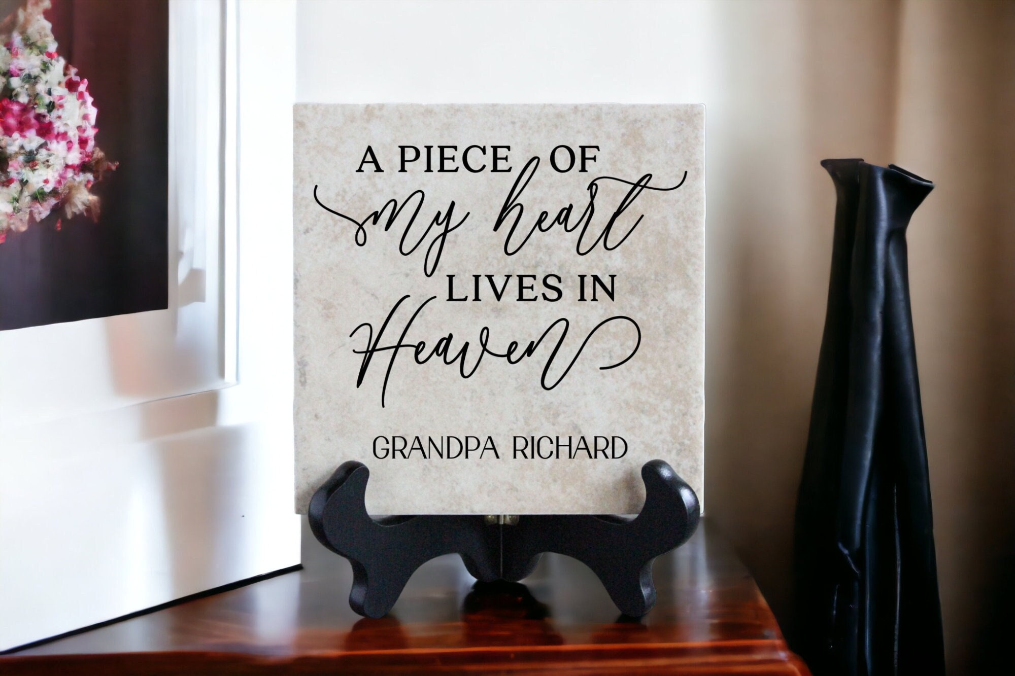 Memorial Tile "a Piece of My Heart Lives in Heaven" Personalized ...