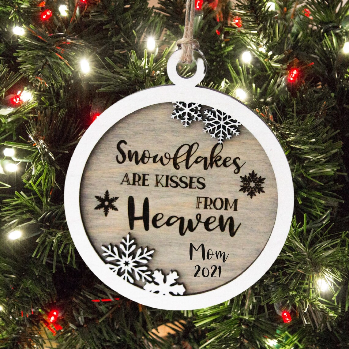 Snowflakes Are Kisses Memorial Ornament Sympathy Gift | Bereavement ...