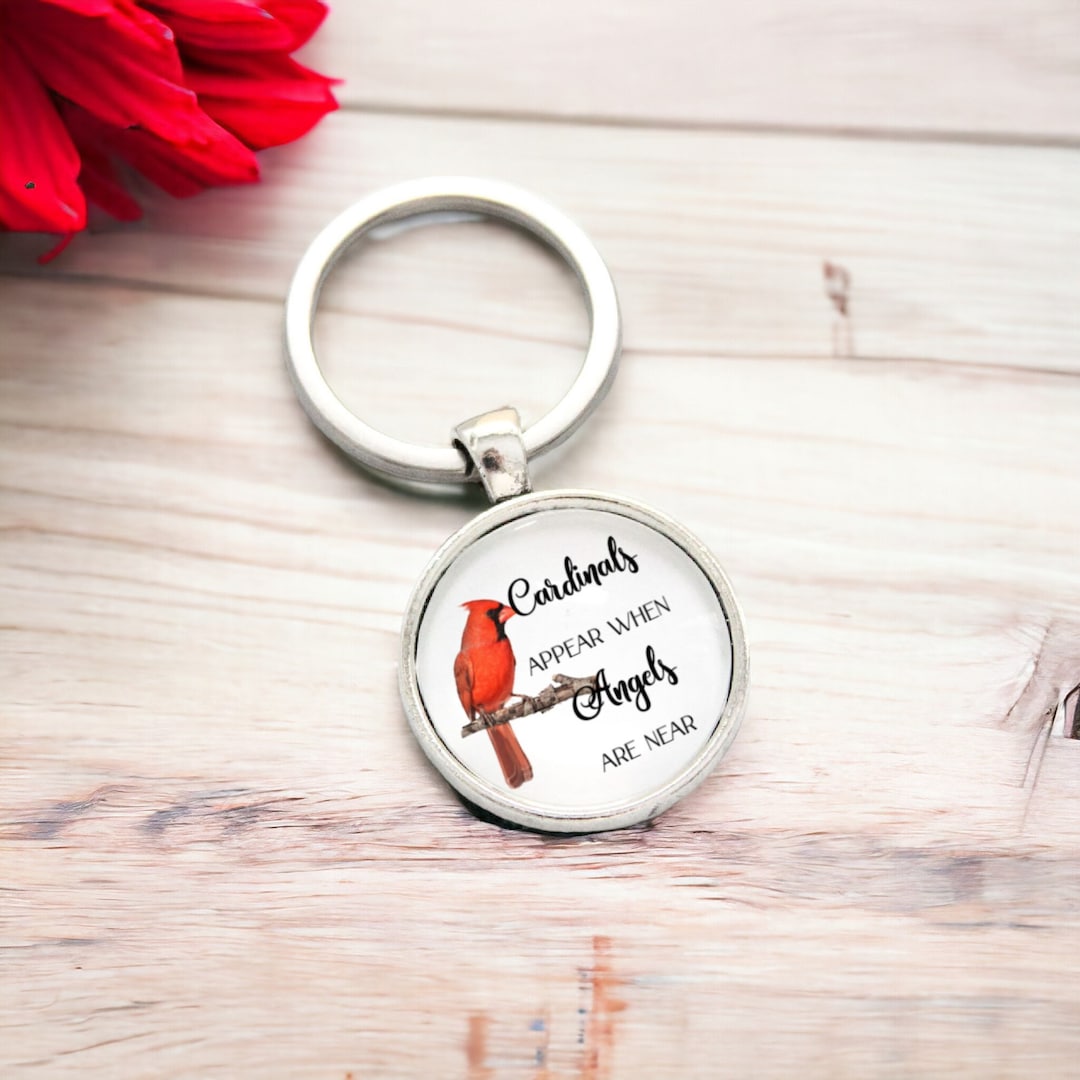 Cardinals Appear Memorial Pendant Keychain | Remembrance Key Ring Sign ...