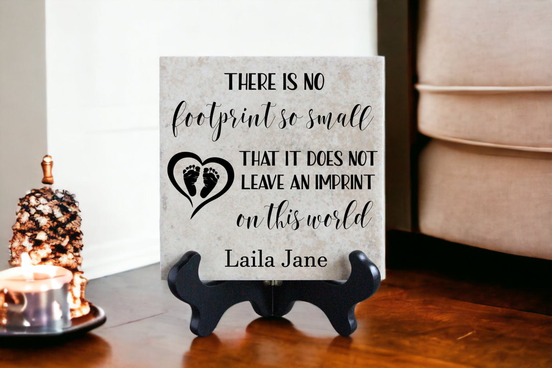 Memorial Tile "no Footprint so Small" Personalized Sympathy Gift for ...