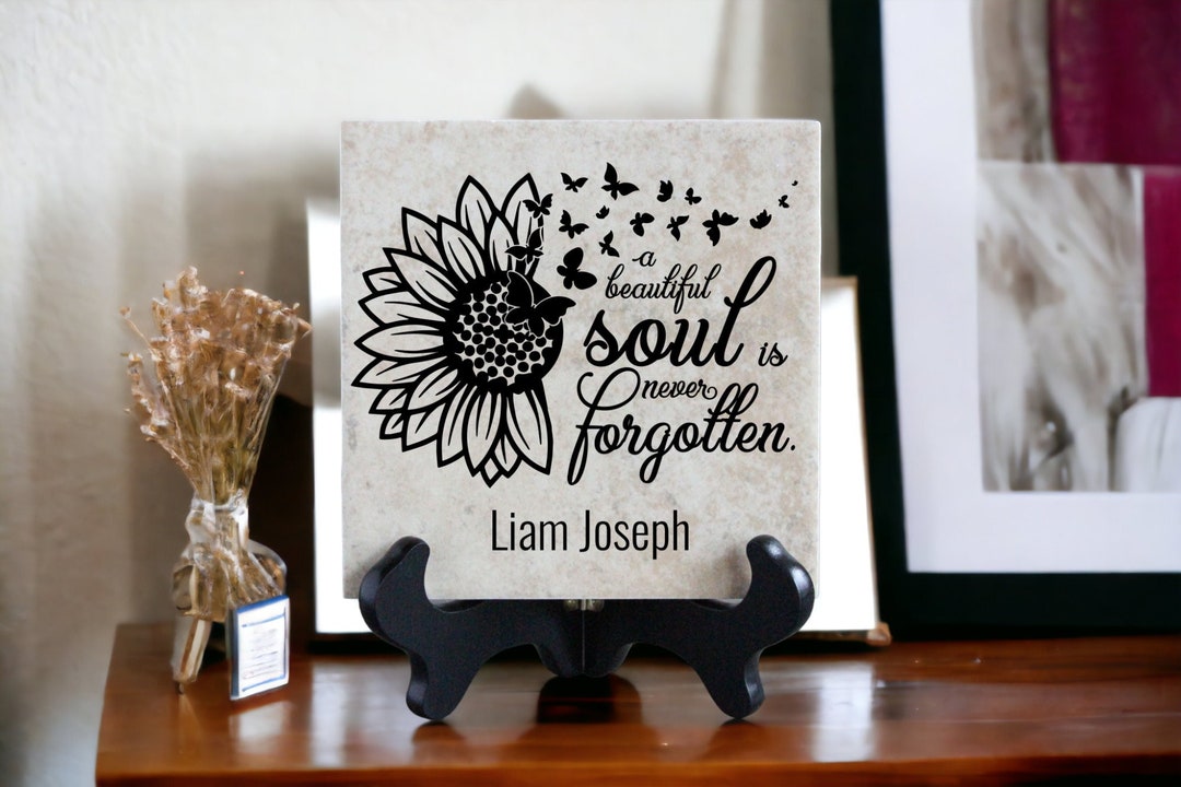 A Beautiful Soul is Never Forgotten Memorial Tile | Personalized ...