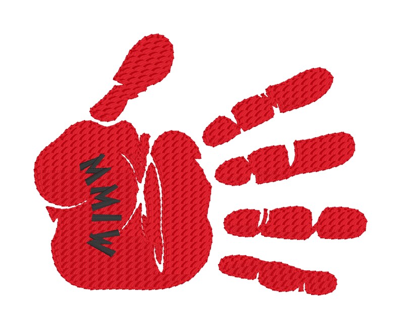 4x4 Hoop Red Hand MMIW Embroidery Design Missing Murdered Indigenous ...