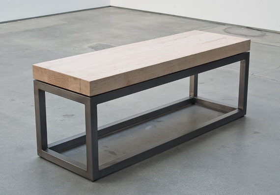 Sleek and minimal welded steel base and reclaimed 2.5 inch | Etsy