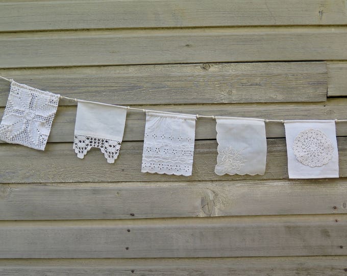 Wedding Flags, Lace Bunting, Vintage Lace, Boho Wedding, Lace Garland ...