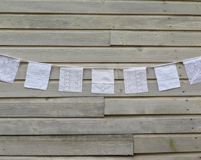 Wedding Flags, Shabby Chic, Vintage Lace, Boho Wedding, Lace Bunting ...