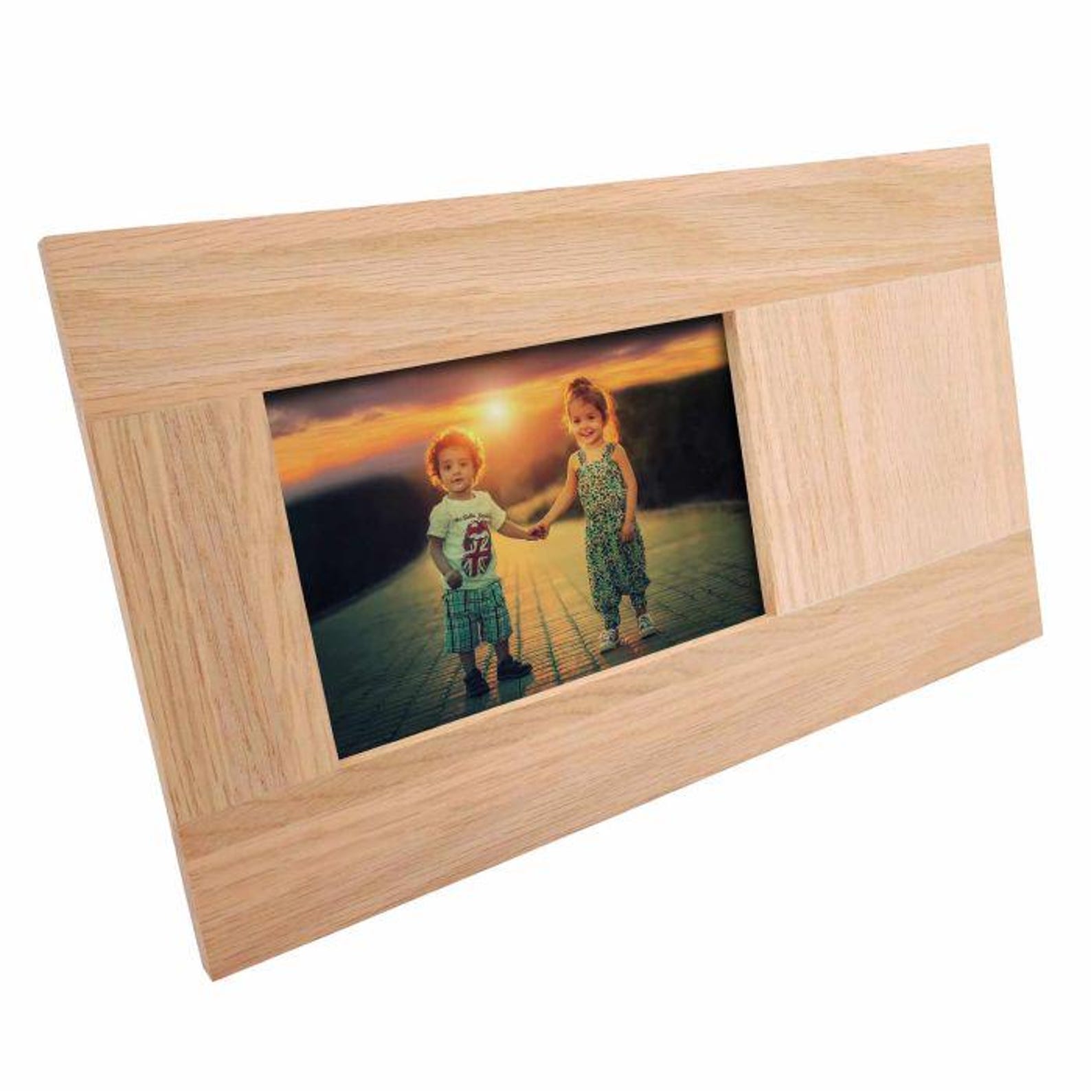 Deluxe Solid Oak Landscape 6"x4" Photo Frame With Engraving Area - Etsy