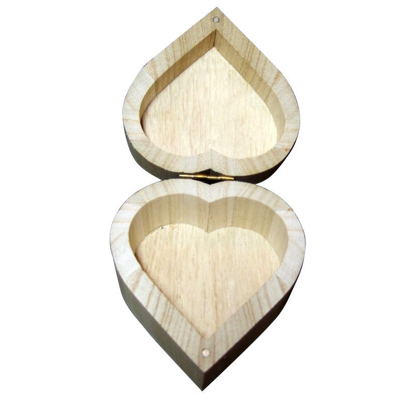 11cm Plain Wooden Heart Trinket Box | Etsy