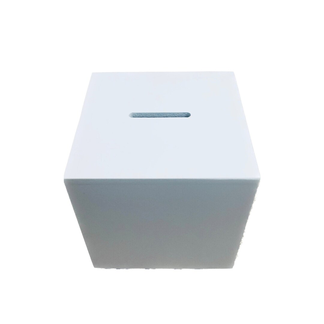 Luxury White Painted Solid Wooden 10cm Cube Money Box - Etsy UK