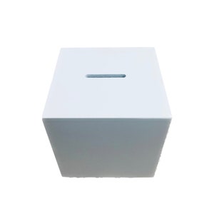 Luxury White Painted Solid Wooden 10cm Cube Money Box - Etsy UK