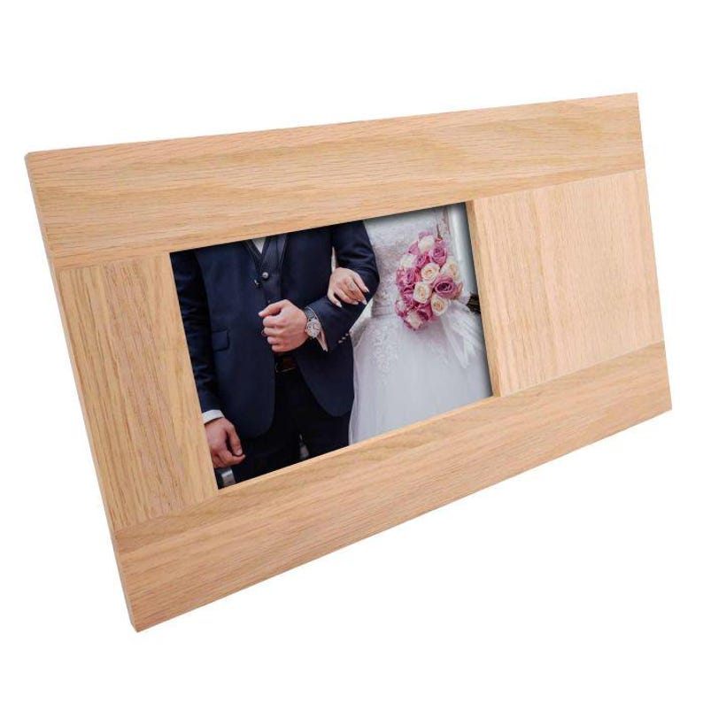 Deluxe Solid Oak Landscape 6"x4" Photo Frame With Engraving Area - Etsy