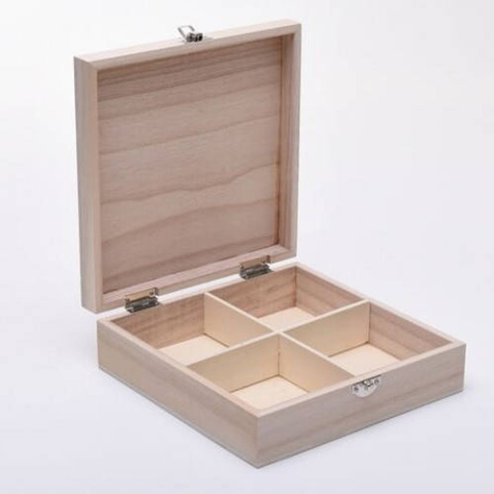 20cm Square Wooden Box With Groove Detail on Lid WBM1616 - Etsy UK