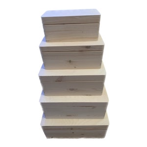 Solid Pine Wood Rectangular Boxes With Rounded Corners & No Clasp ...