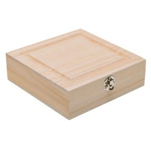 20cm Square Wooden Box With Groove Detail on Lid WBM1616 - Etsy