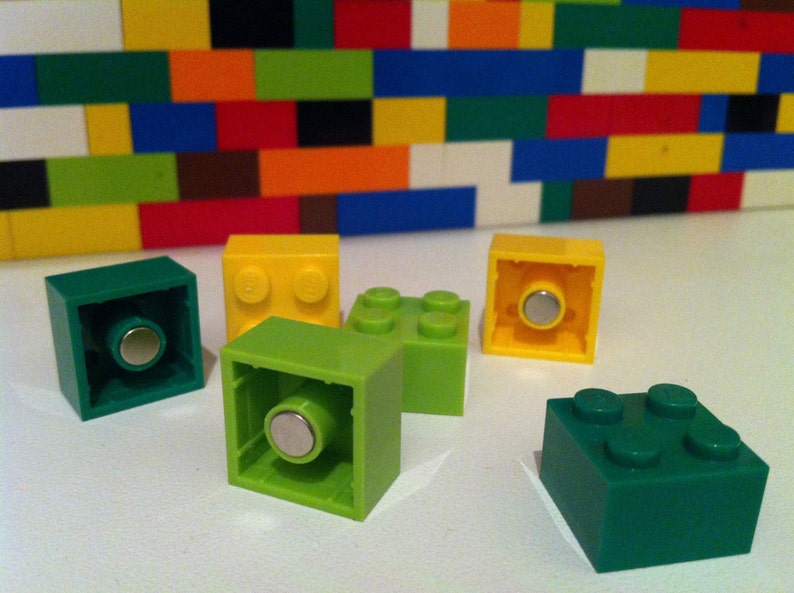 6 Retro Made Using LEGO ® Fridge Magnets Greens & Yellow - Etsy