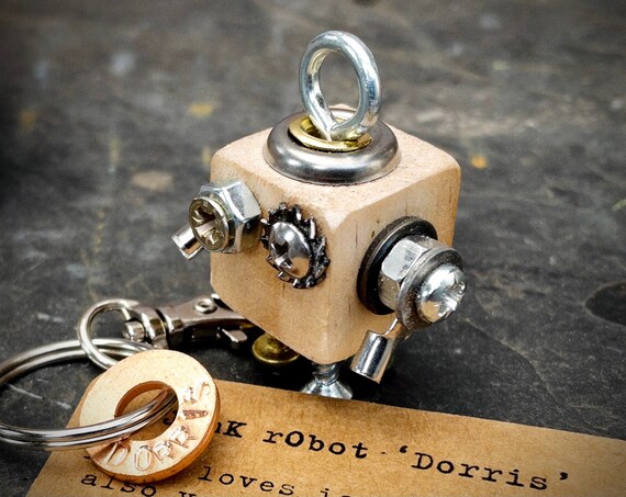Handmade Mini Junk Robot Key Ring: 'dorris' - Etsy