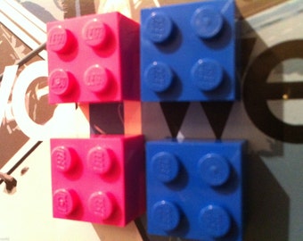4 Retro Made Using LEGO ® Fridge Magnets Greys Orange | Etsy