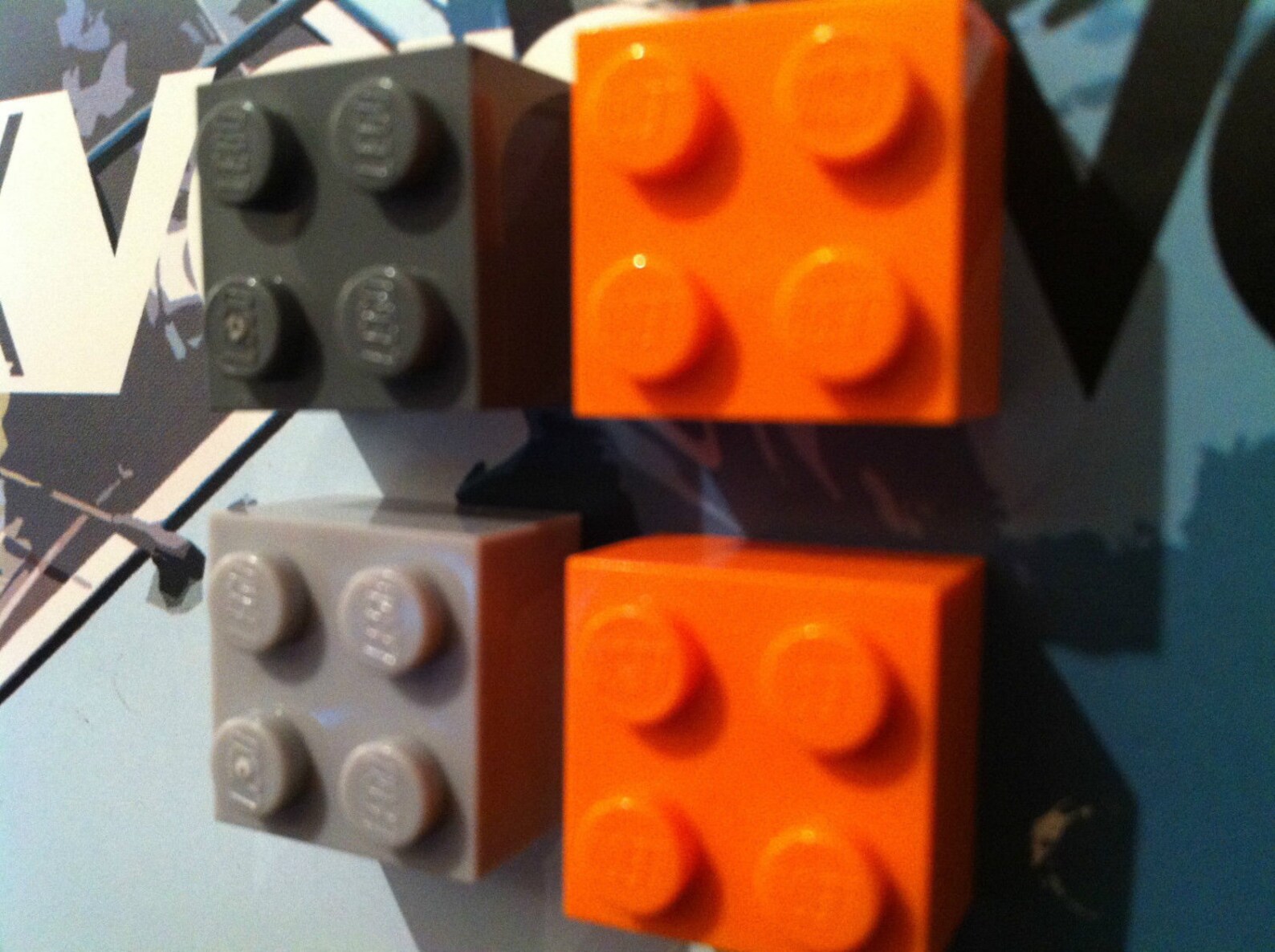 4 Retro Made Using LEGO ® Fridge Magnets Greys Orange - Etsy