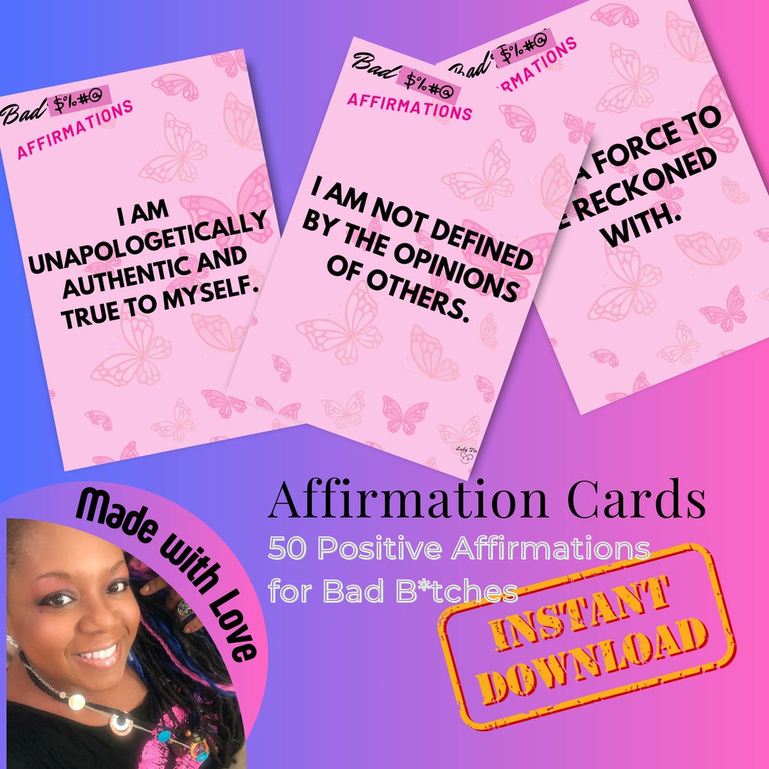 Baddie Affirmation Cards Bold Empowerment for Bad B**ches Unleash ...