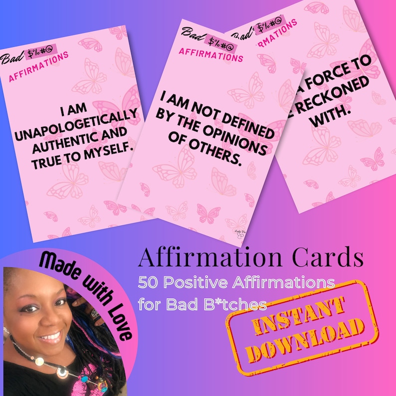 Baddie Affirmation Cards Bold Empowerment for Bad B**ches Unleash ...