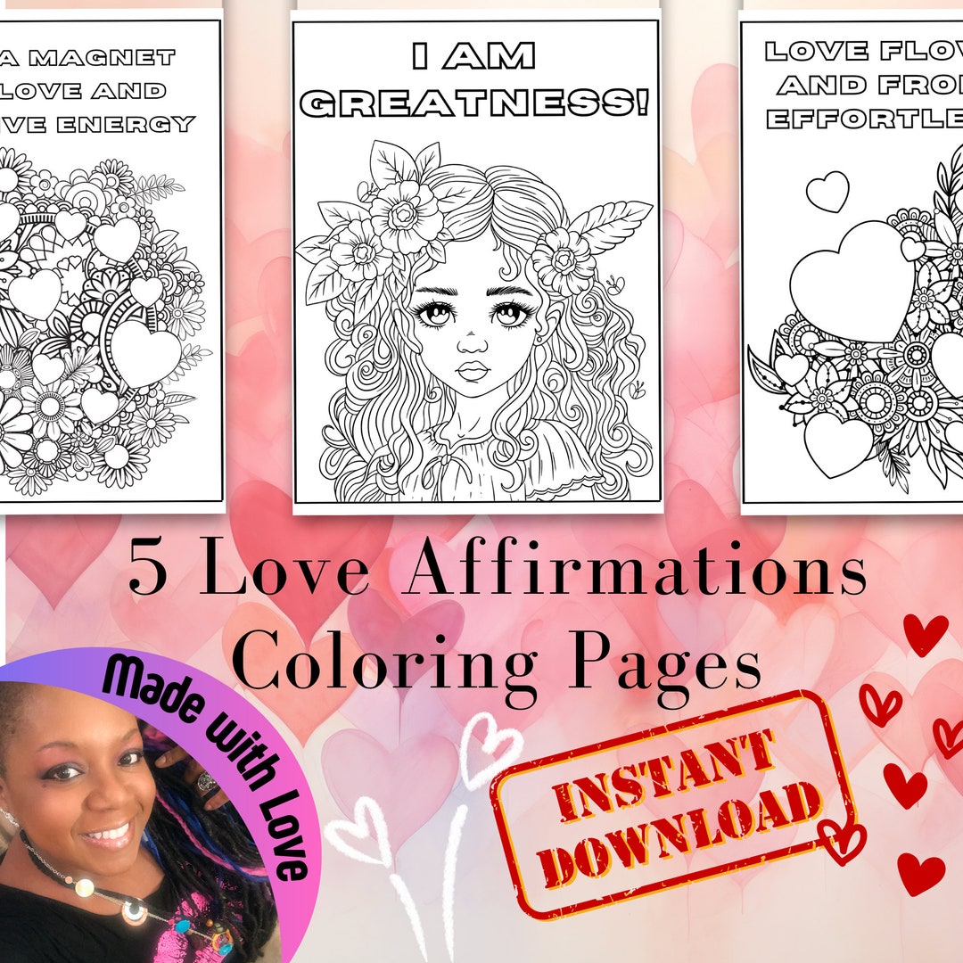 Self-love Affirmation Printable Coloring Pages Positive Quotes for ...