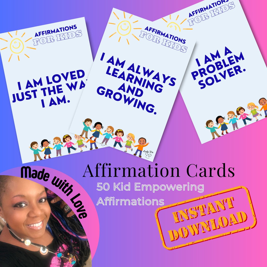 Kid Empowering Affirmations Cards Mindfulness for Children Positive ...