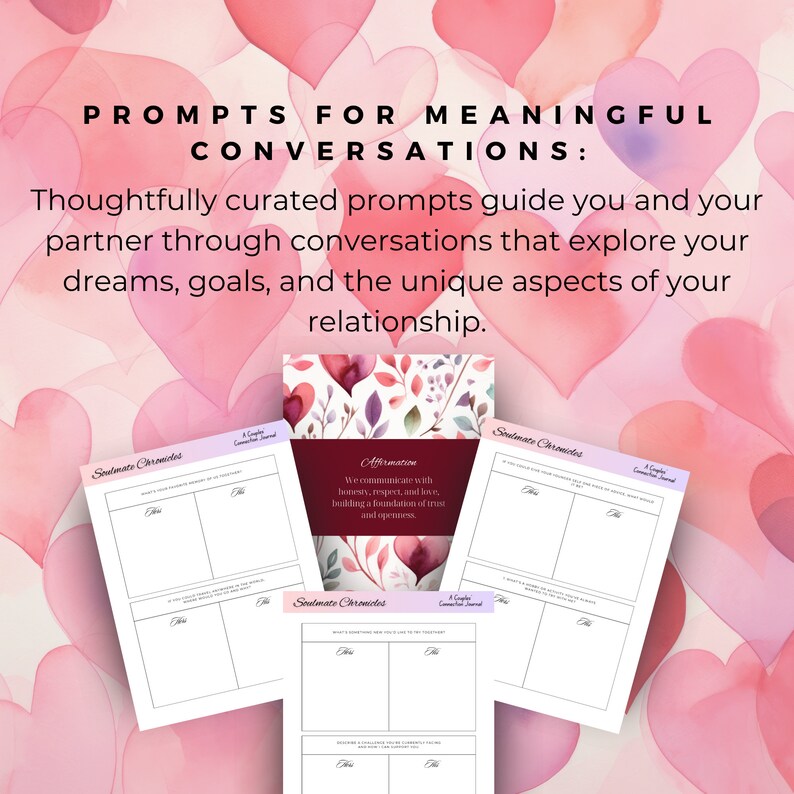 Couples Connection Journal Printable Relationship Bonding Communication ...