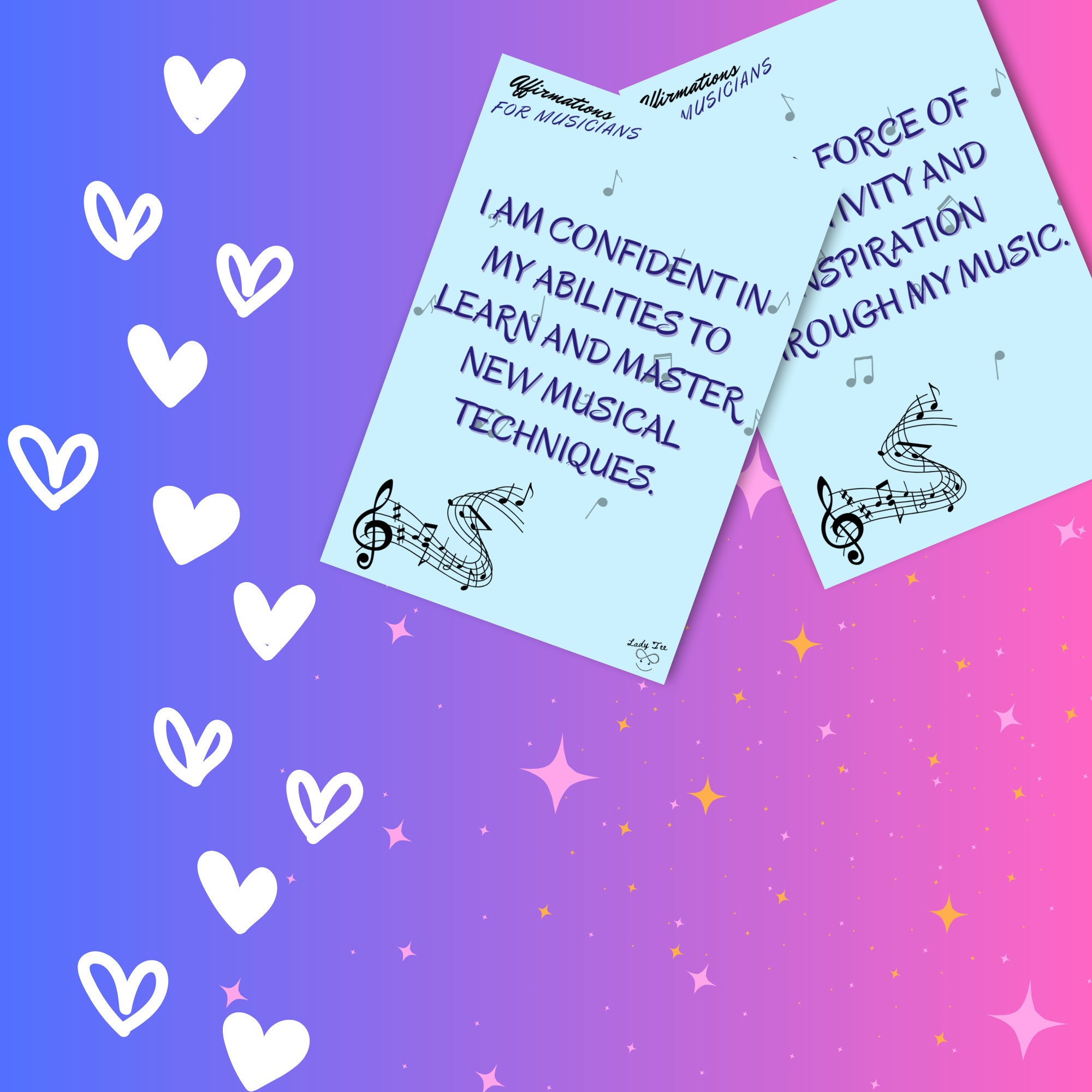 Musical Mindset Affirmations Cards Positive Musician Gift Motivational ...