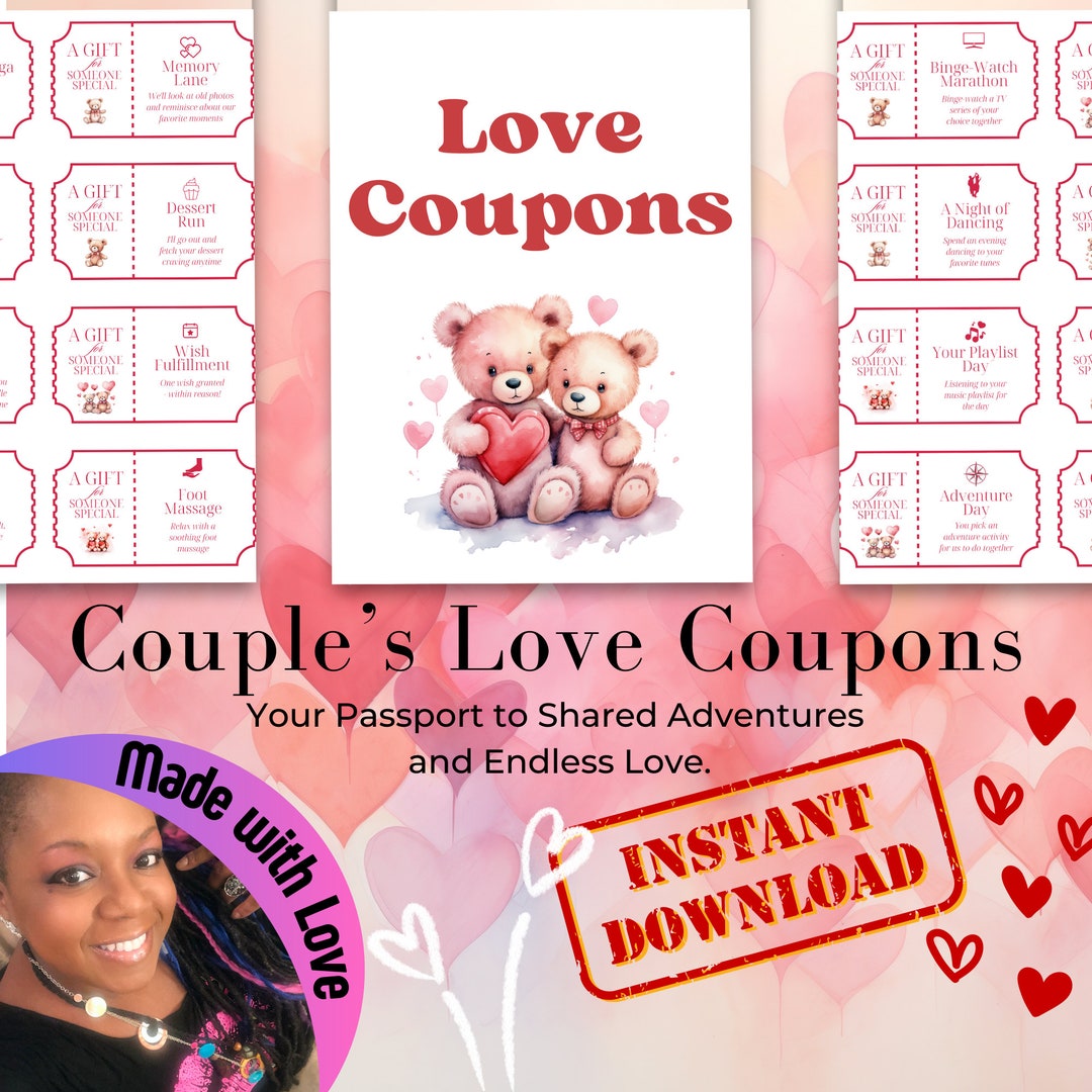 Couples Love Coupons Collection of Romantic and Fun Experiences for ...