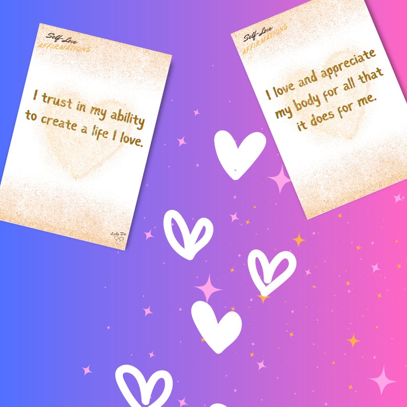 Nurture Self Love Digital Printable Positive Affirmation Cards for ...