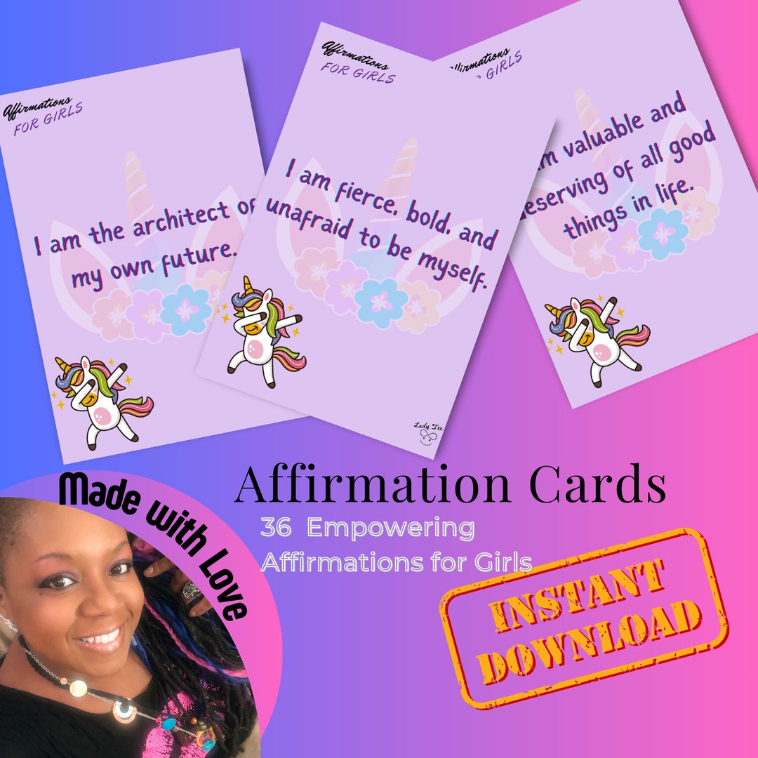 Girl Power Affirmations Cards Empowering Teens and Preteens Positive ...
