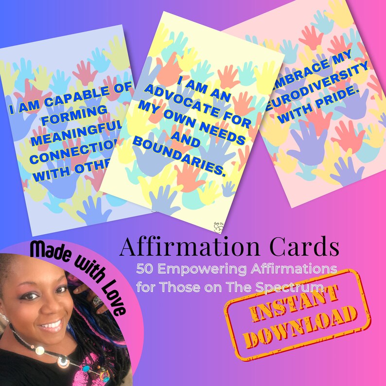 Autism Spectrum Empowering Affirmations Cards Positive Inspiring ...