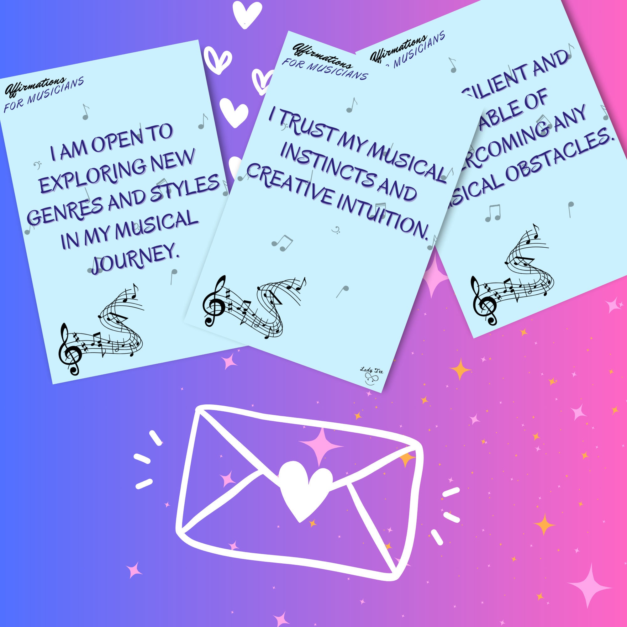 Musical Mindset Affirmations Cards Positive Musician Gift Motivational ...