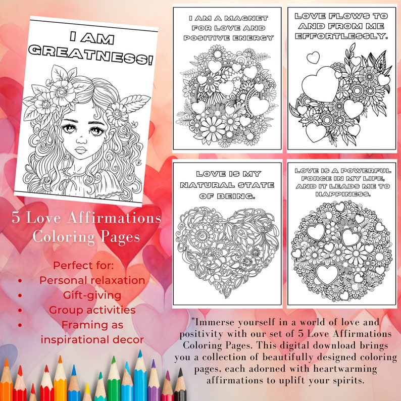 Self-love Affirmation Printable Coloring Pages Positive Quotes for ...