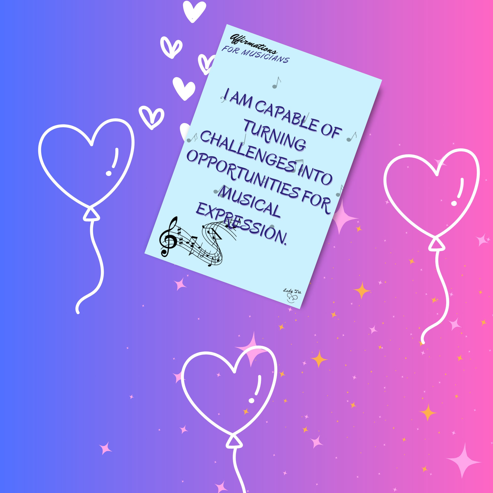 Musical Mindset Affirmations Cards Positive Musician Gift Motivational ...