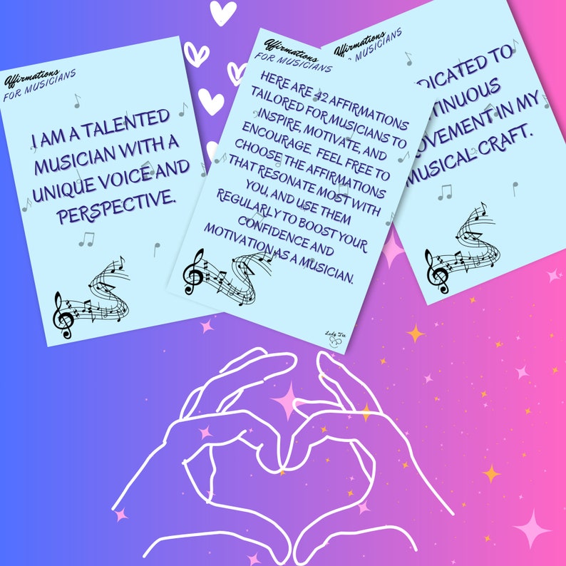 Musical Mindset Affirmations Cards Positive Musician Gift Motivational ...