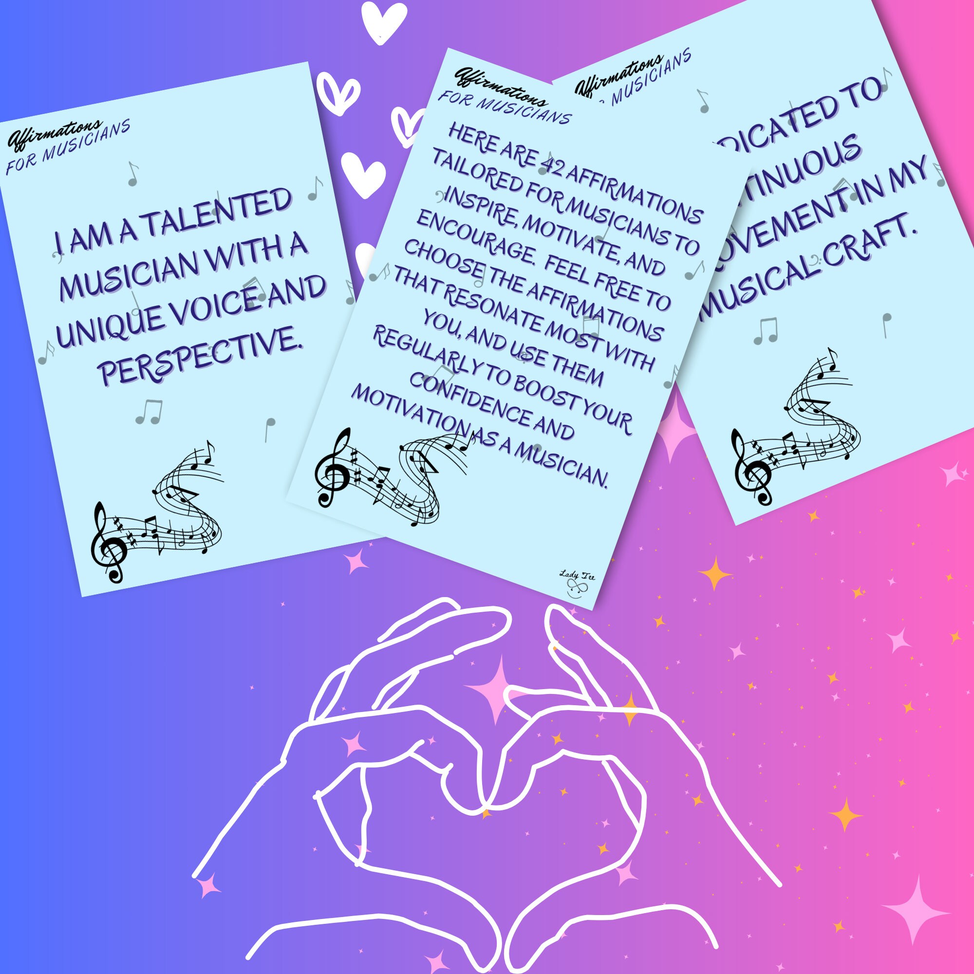 Musical Mindset Affirmations Cards Positive Musician Gift Motivational ...