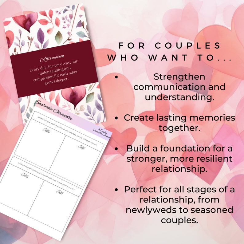 Couples Connection Journal Printable Relationship Bonding Communication ...