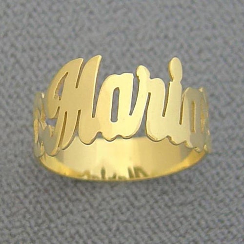 10kt Solid Gold Handmade Personalized Name Ring Fine Jewelry - Etsy