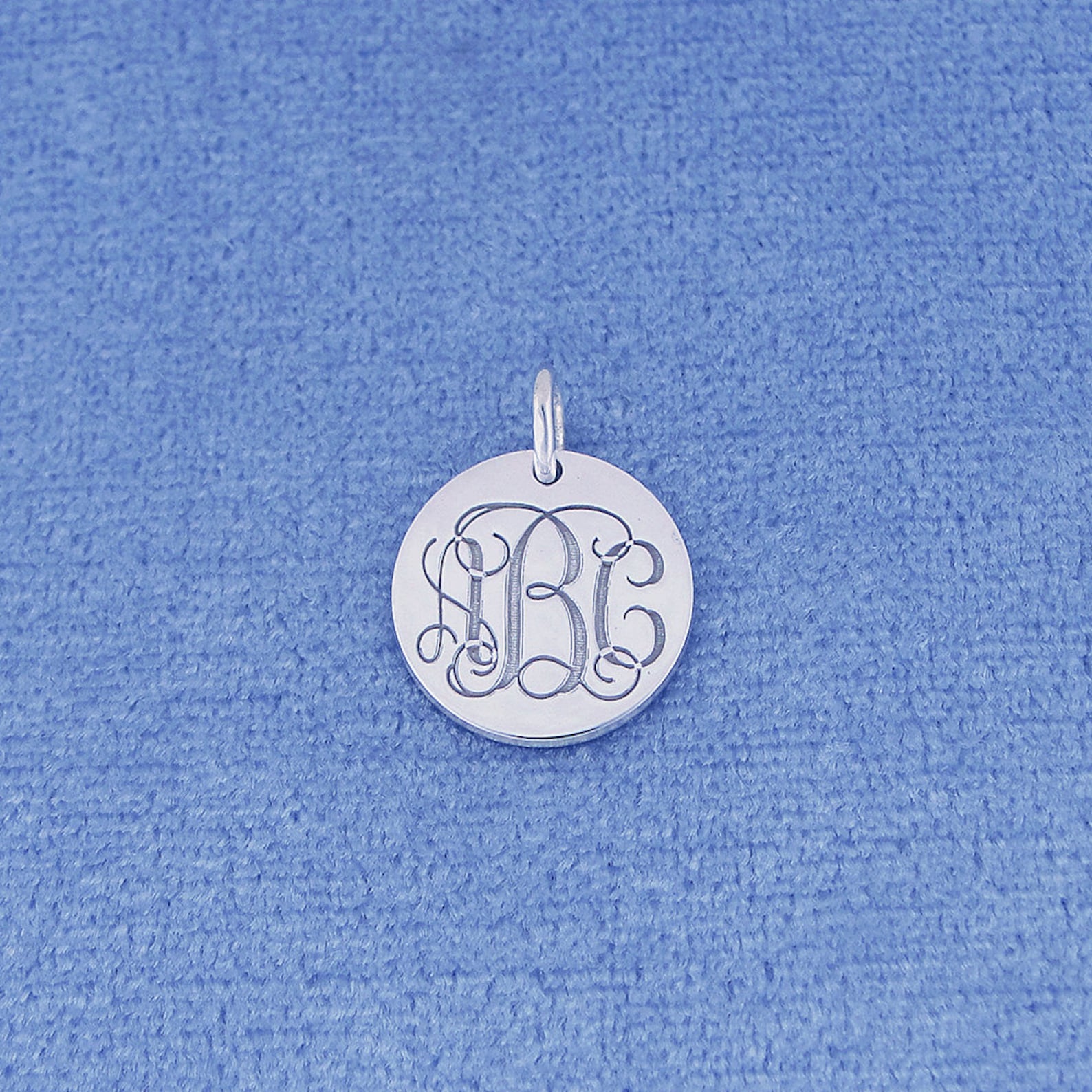Small Sterling Silver Deep Engraved 3 Initials Monogram 1/2 - Etsy