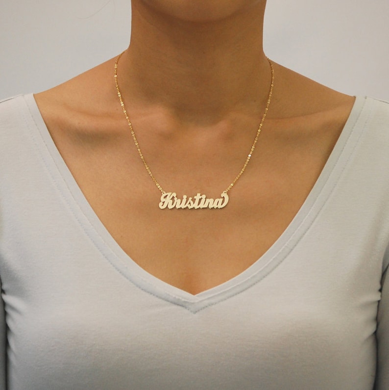 10k Or 14k Yellow Or White Solid Gold Personalized Name Etsy
