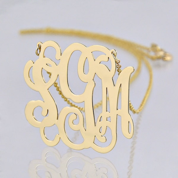 14k Gold Monogram - Etsy
