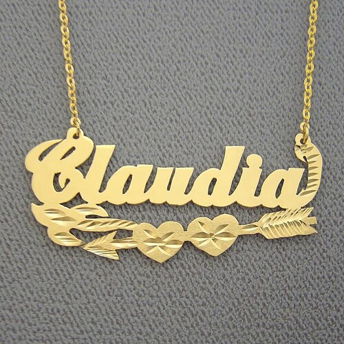 10k Or 14k Yellow Or White Solid Gold Personalized Name Etsy