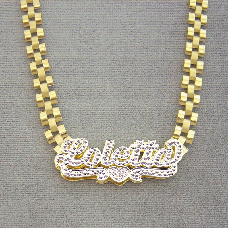 10K Gold Personalized Name 6 Mm Watch Band Style Link RX Chain Diamond ...