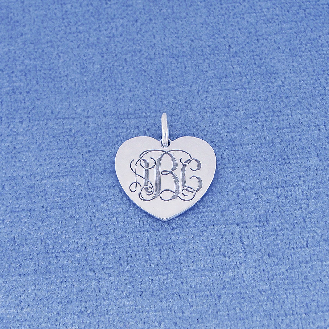 Personalized Small Sterling Silver Deep Laser Engraved 3 Initial ...