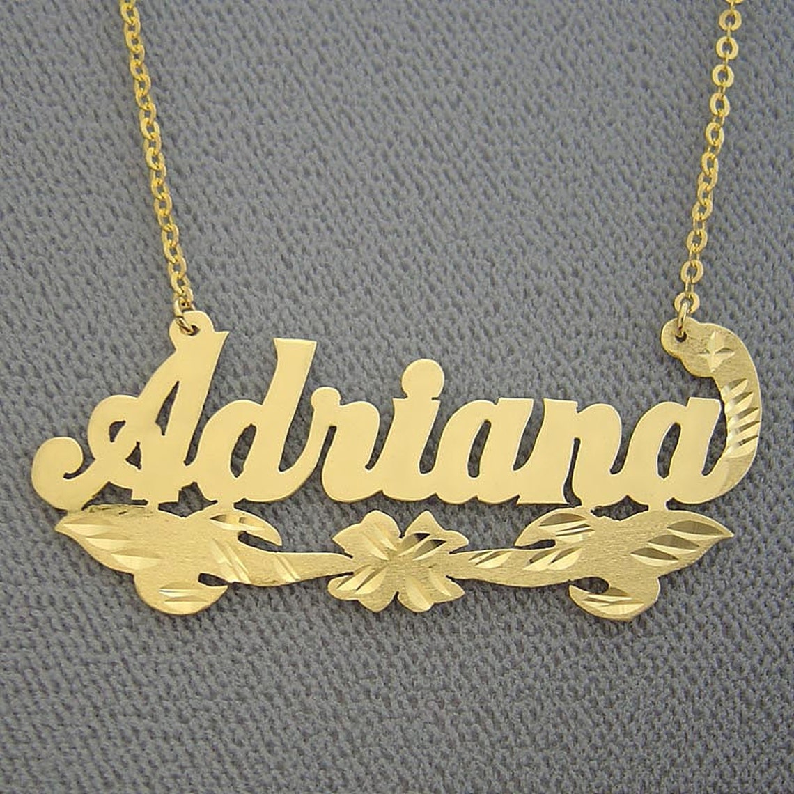 10K or 14K Yellow or White Solid Gold Personalized Name - Etsy