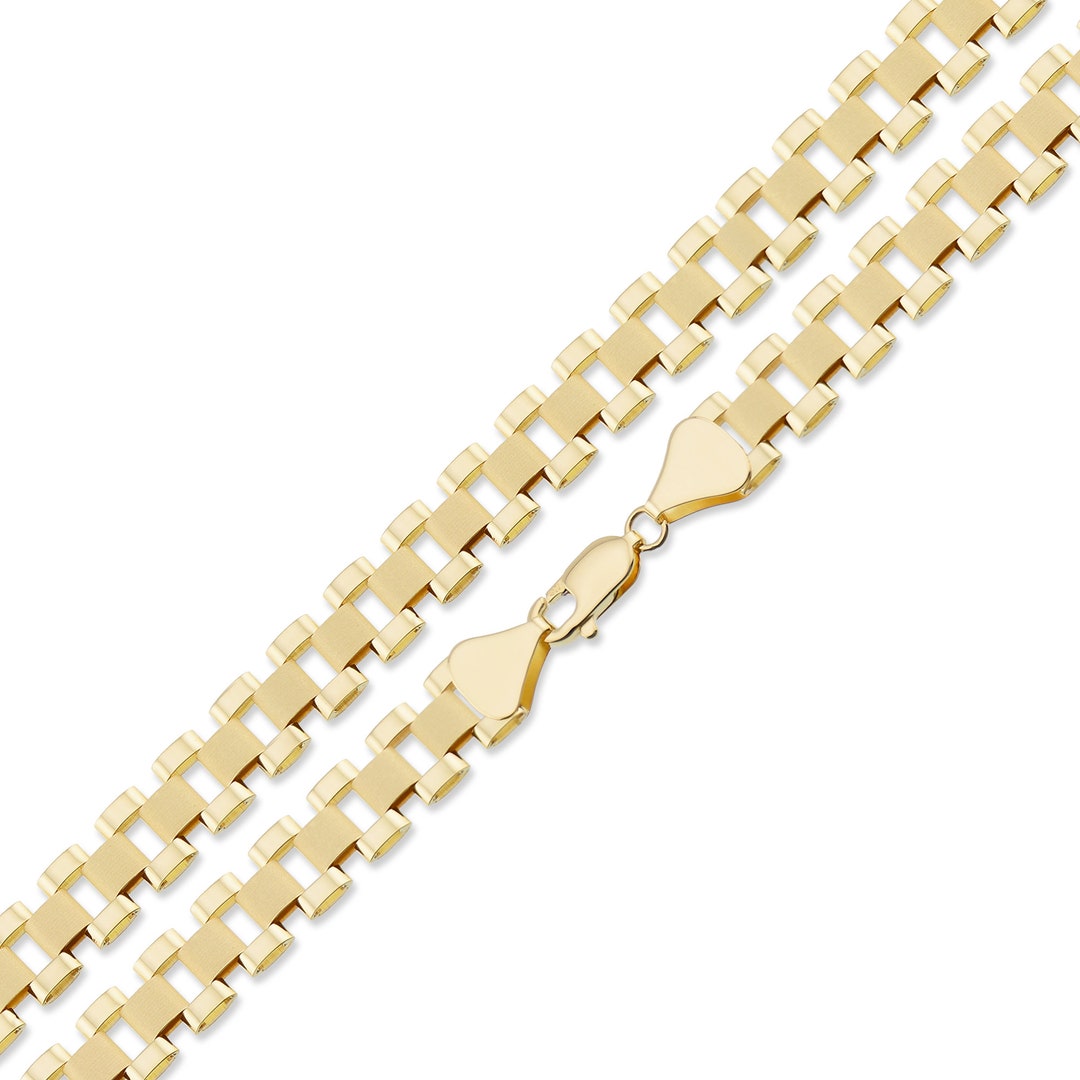 10K Real Gold 8 MM, Presidential Watch Band Style RX Link Necklace ...