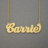 Dainty Solid Gold Name Necklace, 1 Inch Personalized Necklace Laser Cut ...